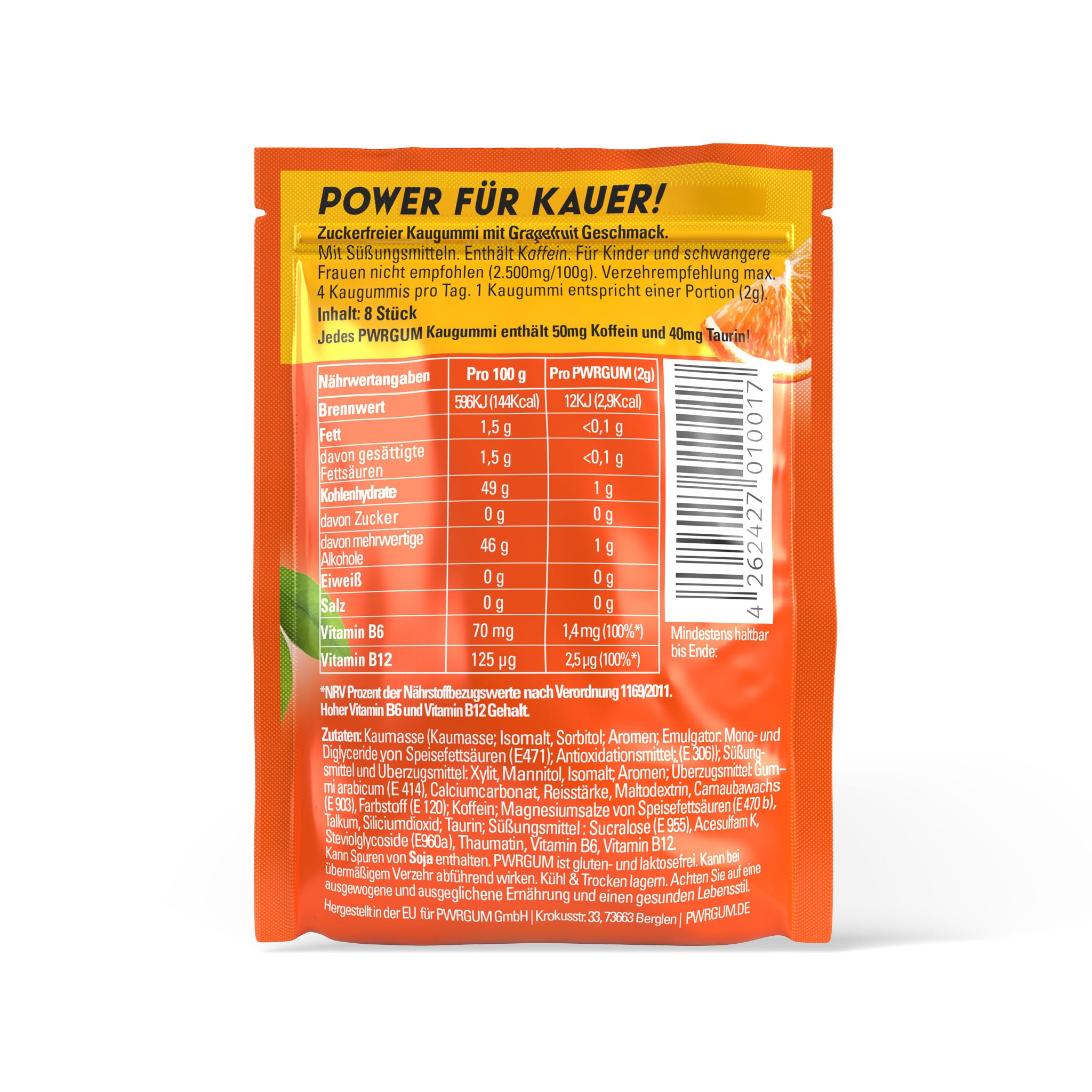 Buy PWRGUM Grapefruit box of 10 | Honest & Rare