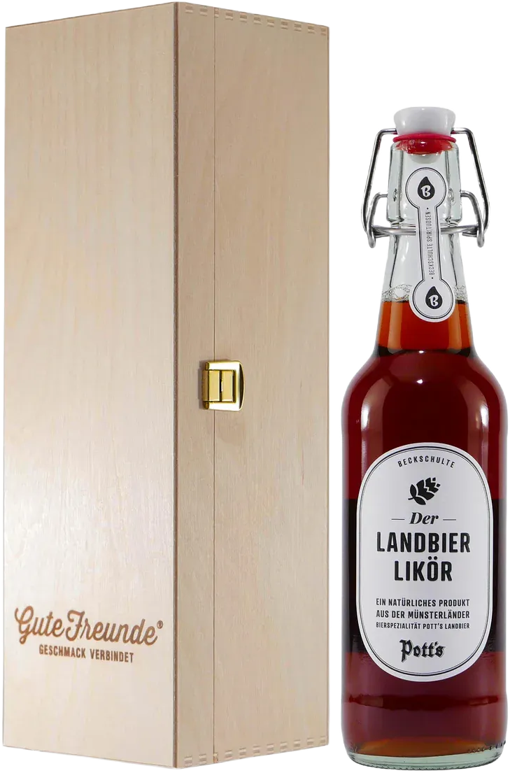 Buy Pott's Landbier liqueur with wooden gift box | Honest & Rare